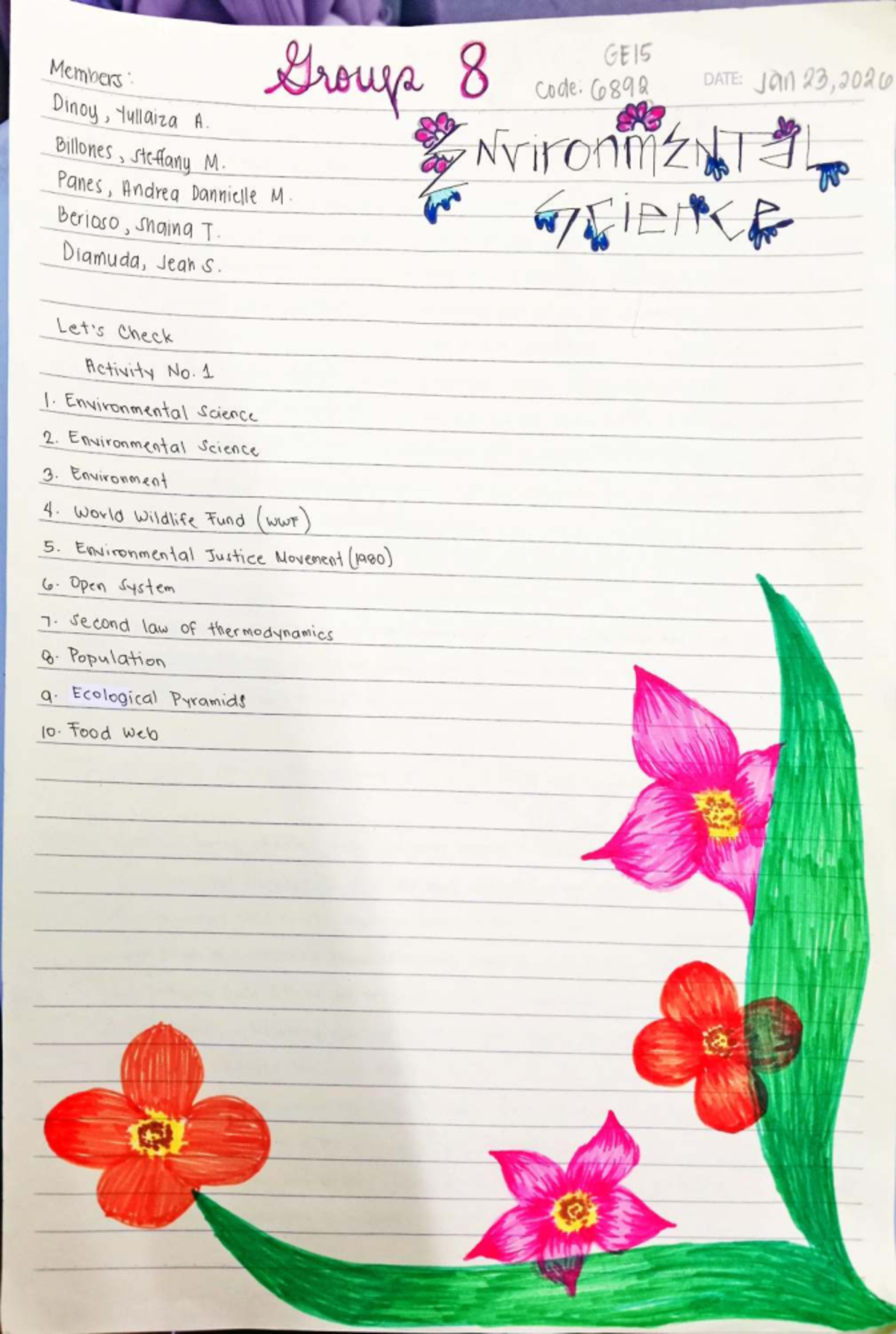 Group 8 GE15 Environmental Science Review (Code: 6892) - Studocu