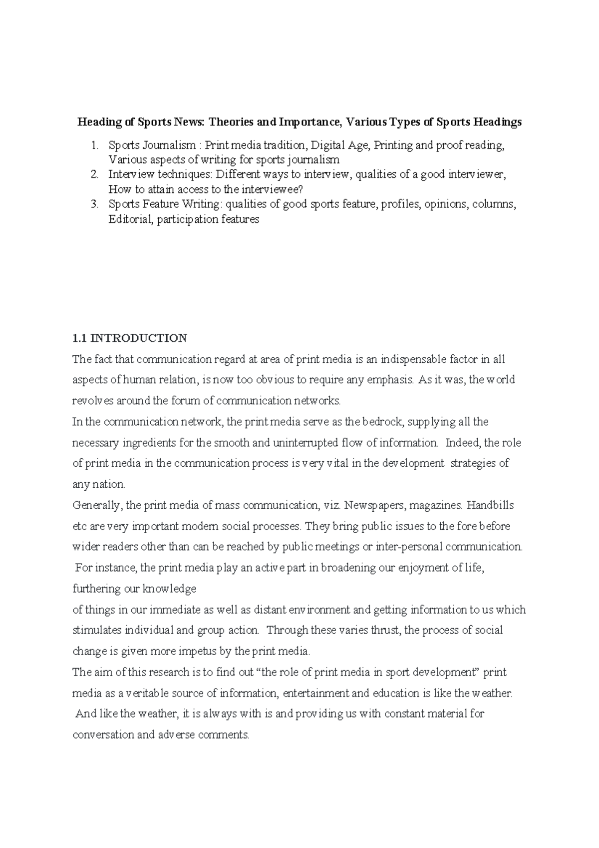 Sports Journalism Unit II: Theories, Importance & Digital Evolution ...