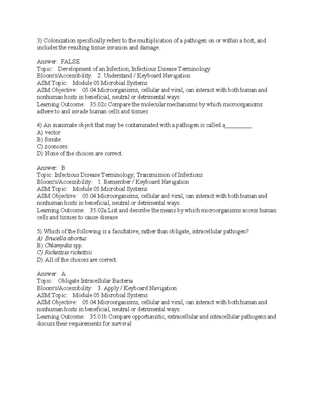 Test Bank for Prescott's Microbiology 12th Ed. - Module 05 ASM - Studocu