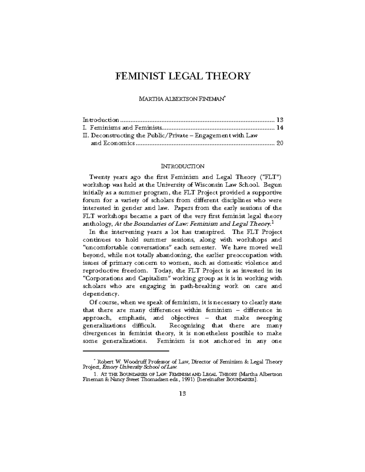 FEM 305: Insights into Feminist Legal Theory and Gender Analysis - Studocu