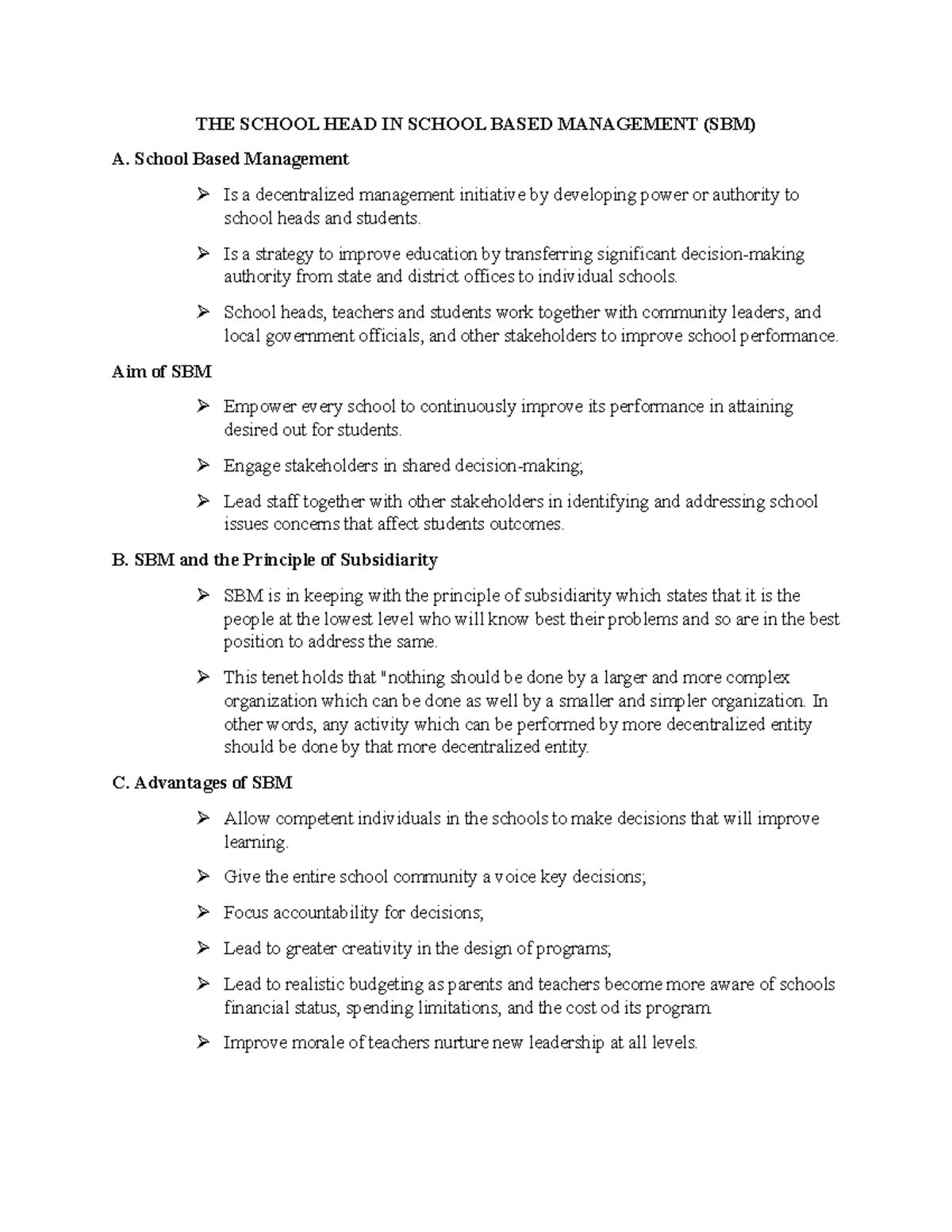SBM: Empowering School Performance Through Decentralized Management ...