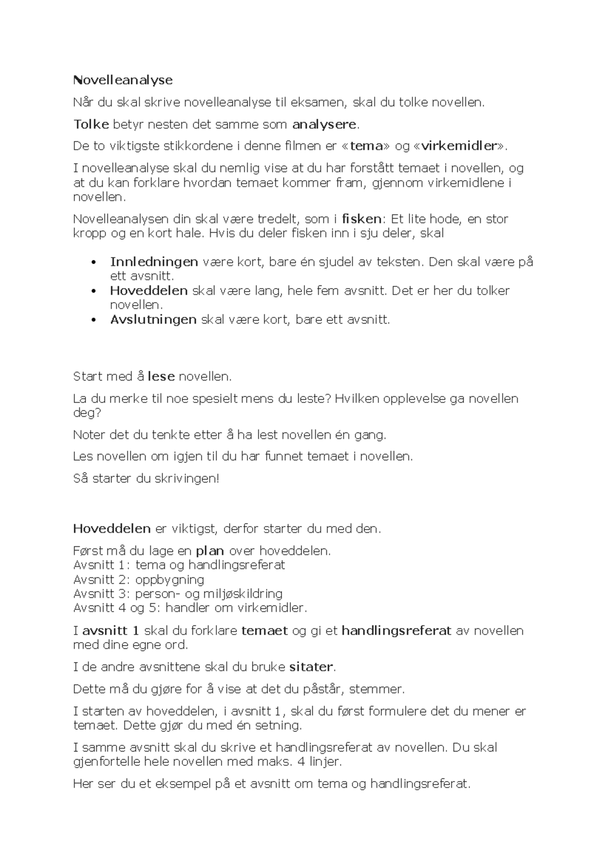 Novelleanalyse oppskrift - Novelleanalyse Når du skal skrive novelleanalyse til eksamen, skal du ...