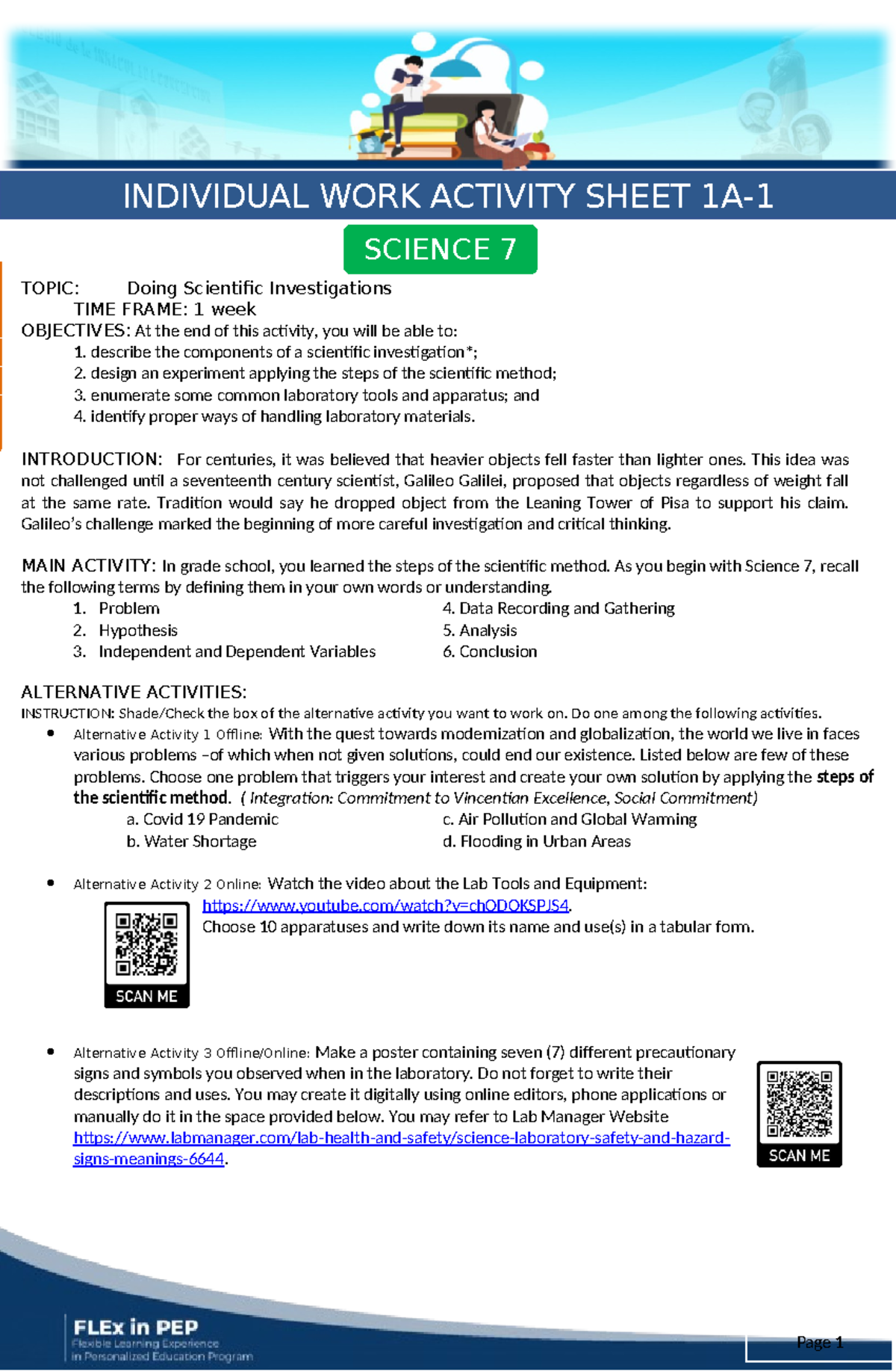 Science-7- Module-1A: Doing Scientific Investigations and Lab Tools ...