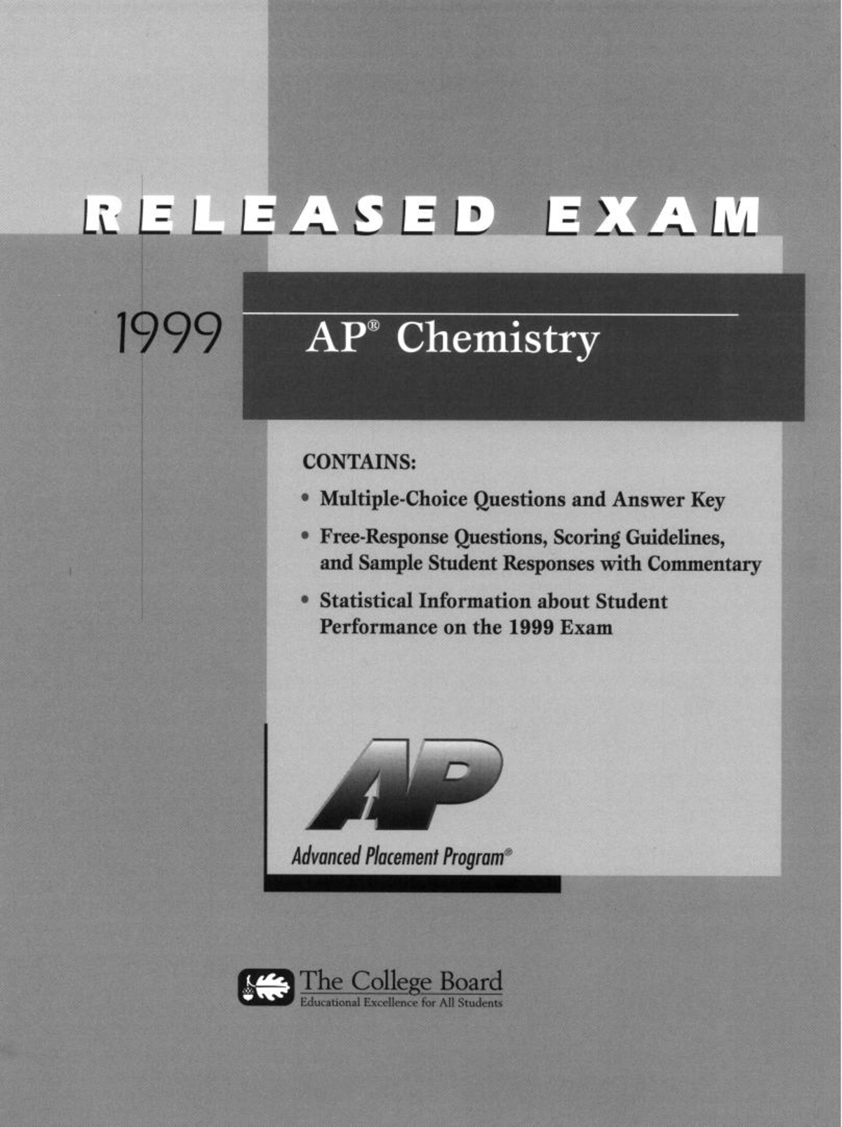1999 AP Chemistry Exam - Multiple Choice Questions and Guidelines - Studocu