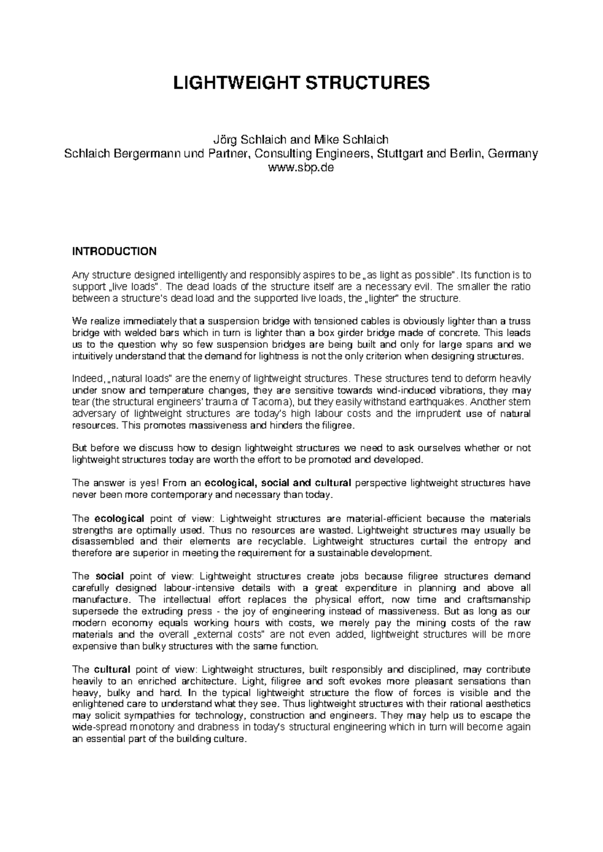 Lightweight Structures in Engineering: Principles and Perspectives ...