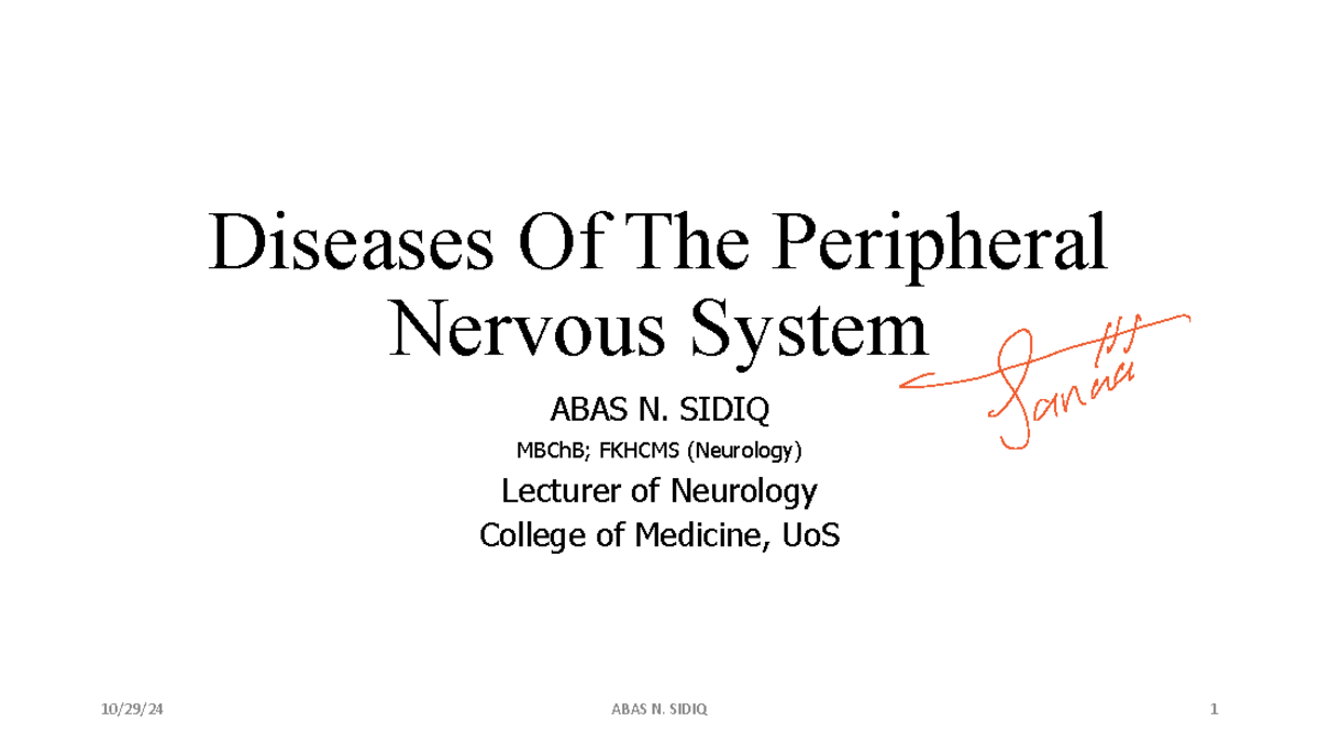 Diseases Of The Peripheral Nervous System - Diseases Of The Peripheral ...