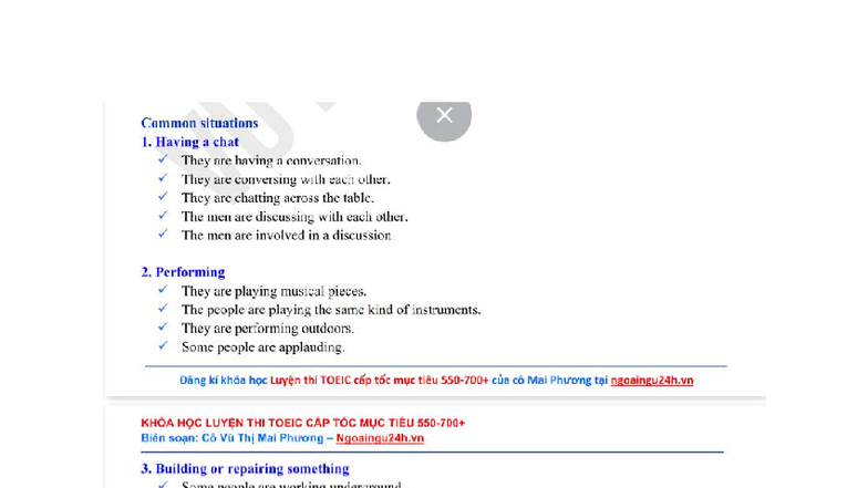 Doc1 - hay - Common situations 1. Having a chat v They are having a ...