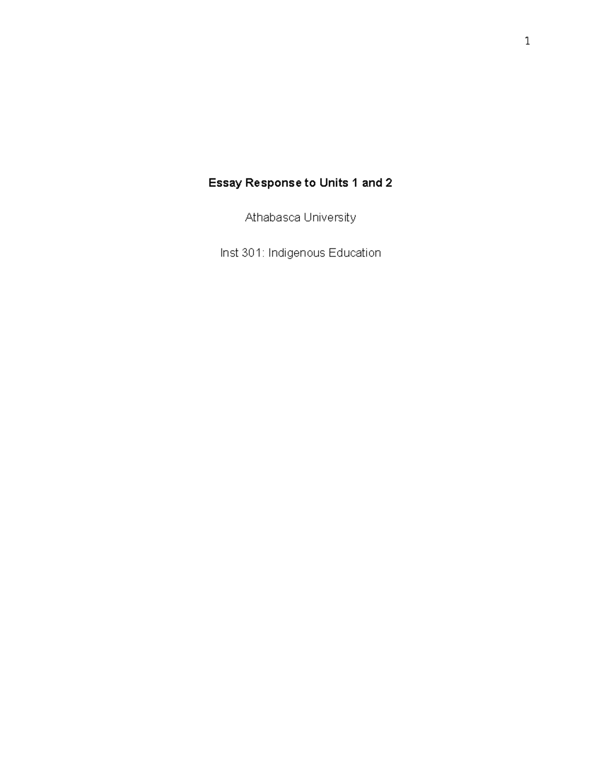 INST301 Assignment 1: Indigenous Worldview & Holistic Education ...