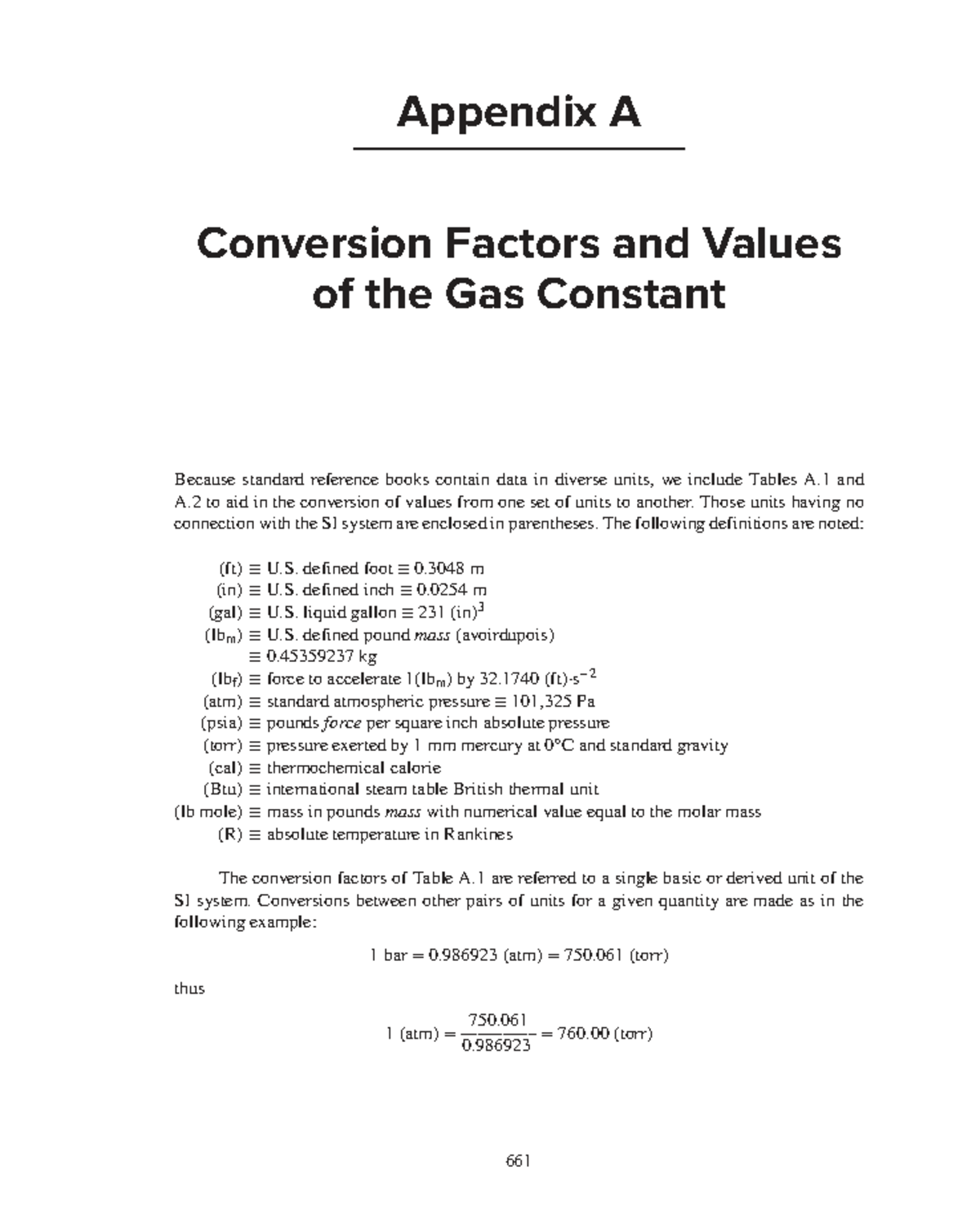 Appendix A: Conversion Factors & Gas Constant Values in Thermodynamics ...