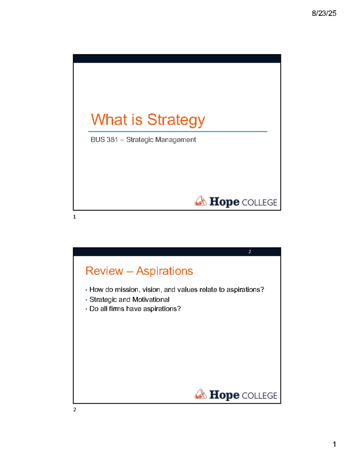 What is Strategy? BUS 381 Strategic Management Topic 3 Review - Studocu