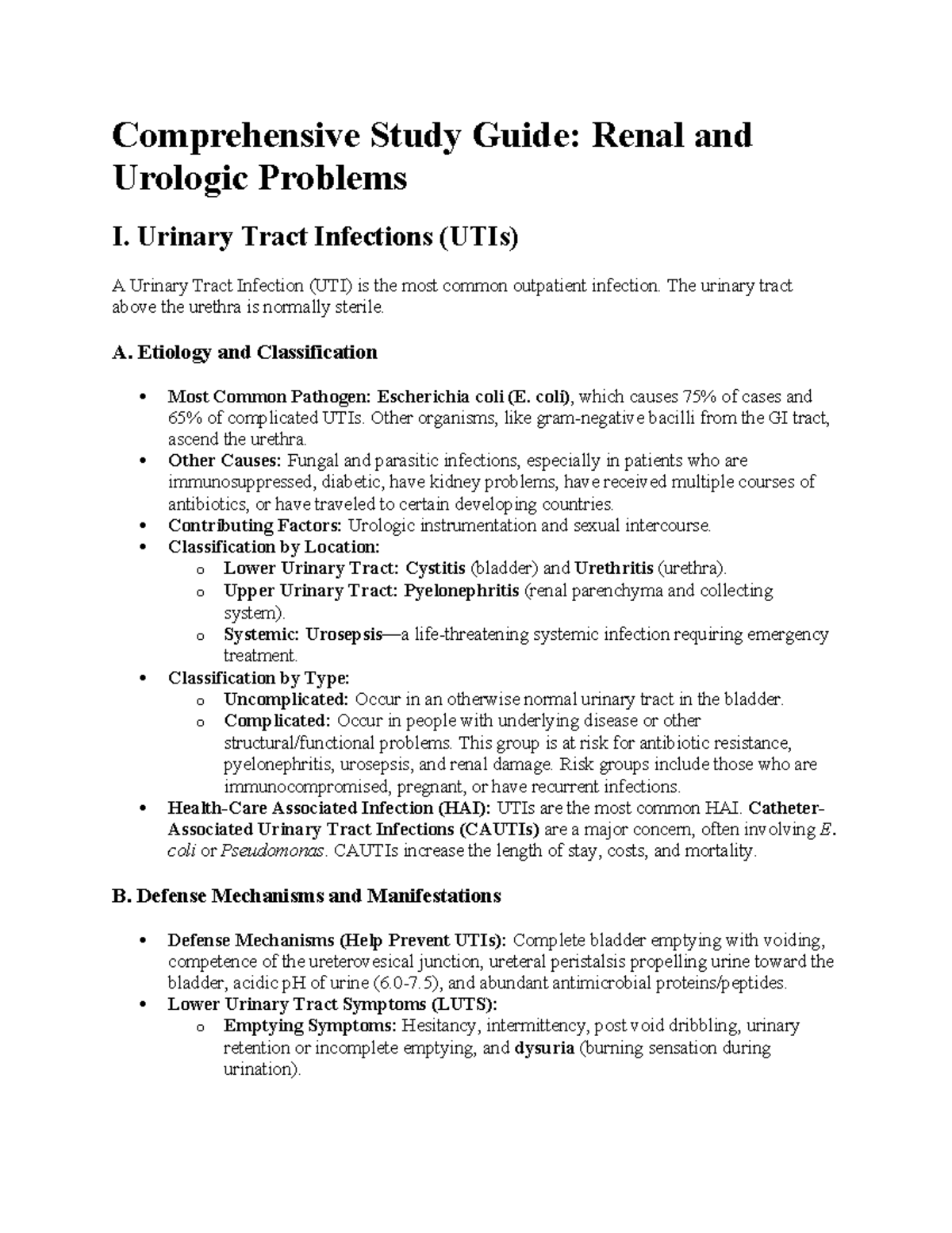 Ch. 50 - Comprehensive Study Guide on Renal & Urologic Issues - Studocu