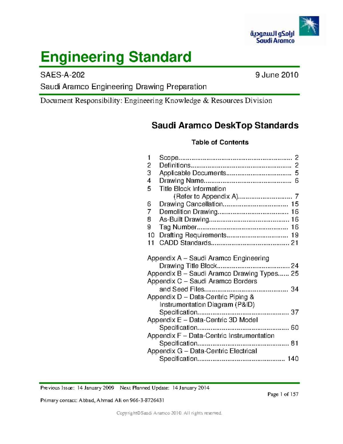 Saudi Aramco Engineering Drawing Preparation Standards (SAES-A-202 ...