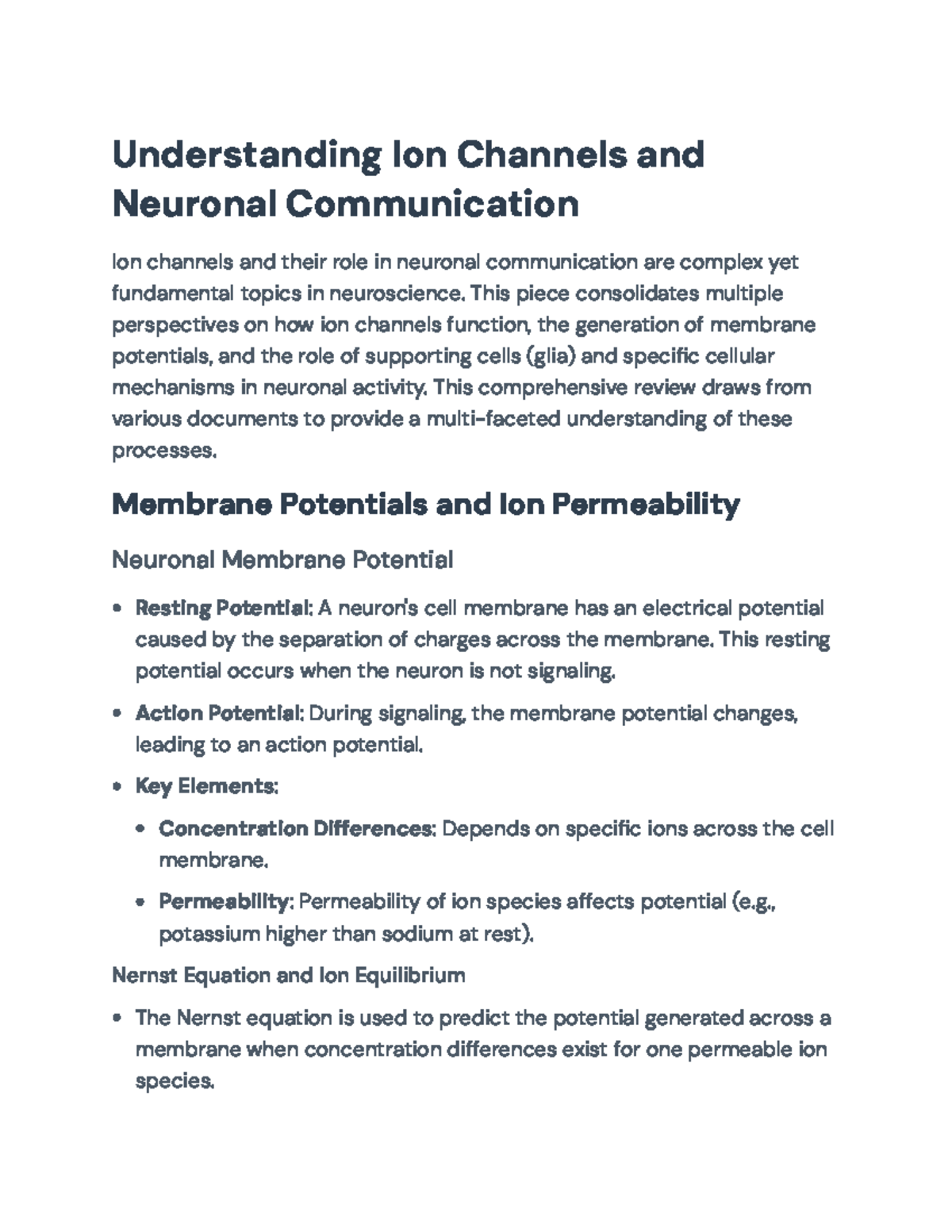 Understanding Ion Channels & Neuronal Communication: A Comprehensive ...