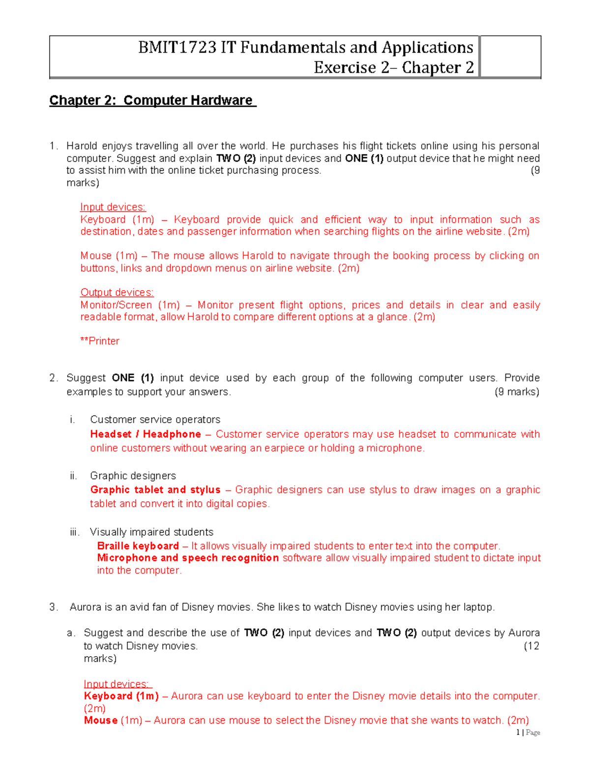 Chapter 2 Computer Hardware - BMIT1723 IT Fundamentals and Applications ...