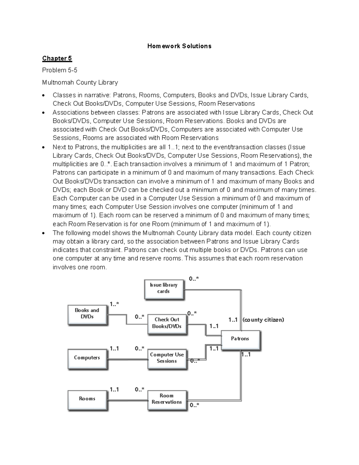 HW Solutions CH 5 - Multnomah County Library Data Model - Studocu