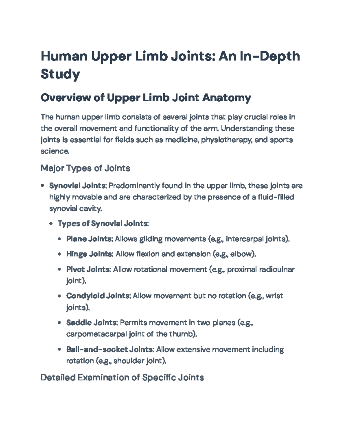 Human Upper Limb Joints: Anatomy, Functionality & Common Disorders ...