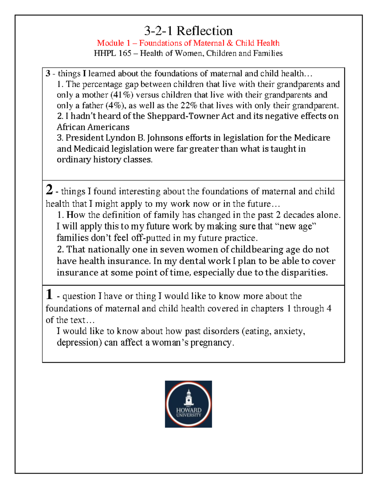 3-2-1 Reflection #1 Chapter 1-4 - 3 - 2 - 1 Reflection Module 1 ...