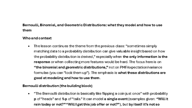 M13 L2 - Understanding Bernoulli, Binomial & Geometric Distributions ...