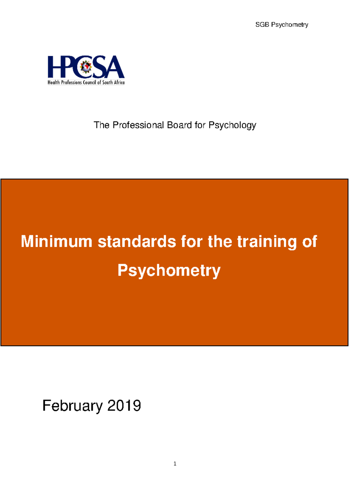 BPsych Training Standards for Psychometry: Requirements & Framework ...