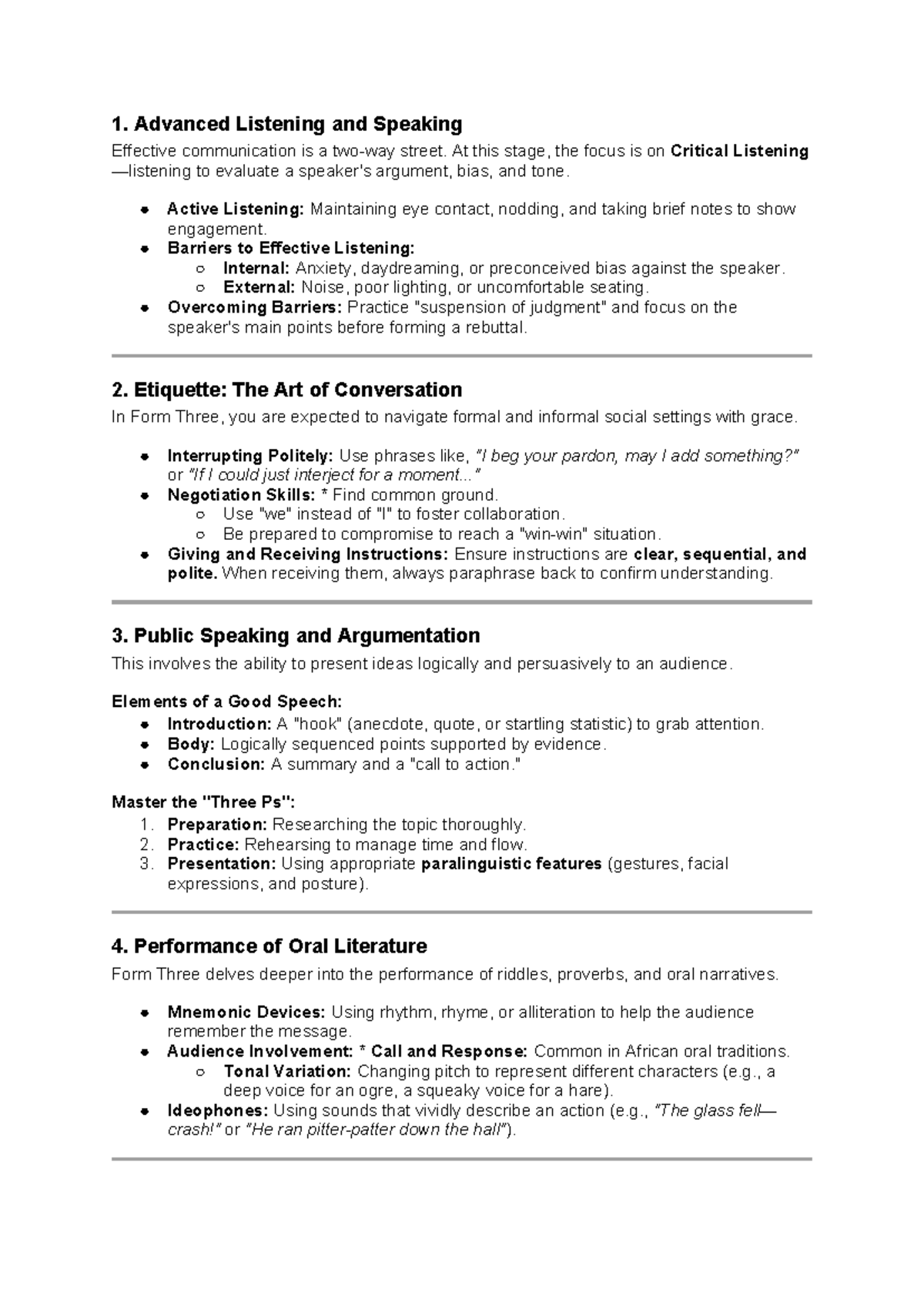 Advanced Listening and Speaking: Effective Communication Skills - Studocu