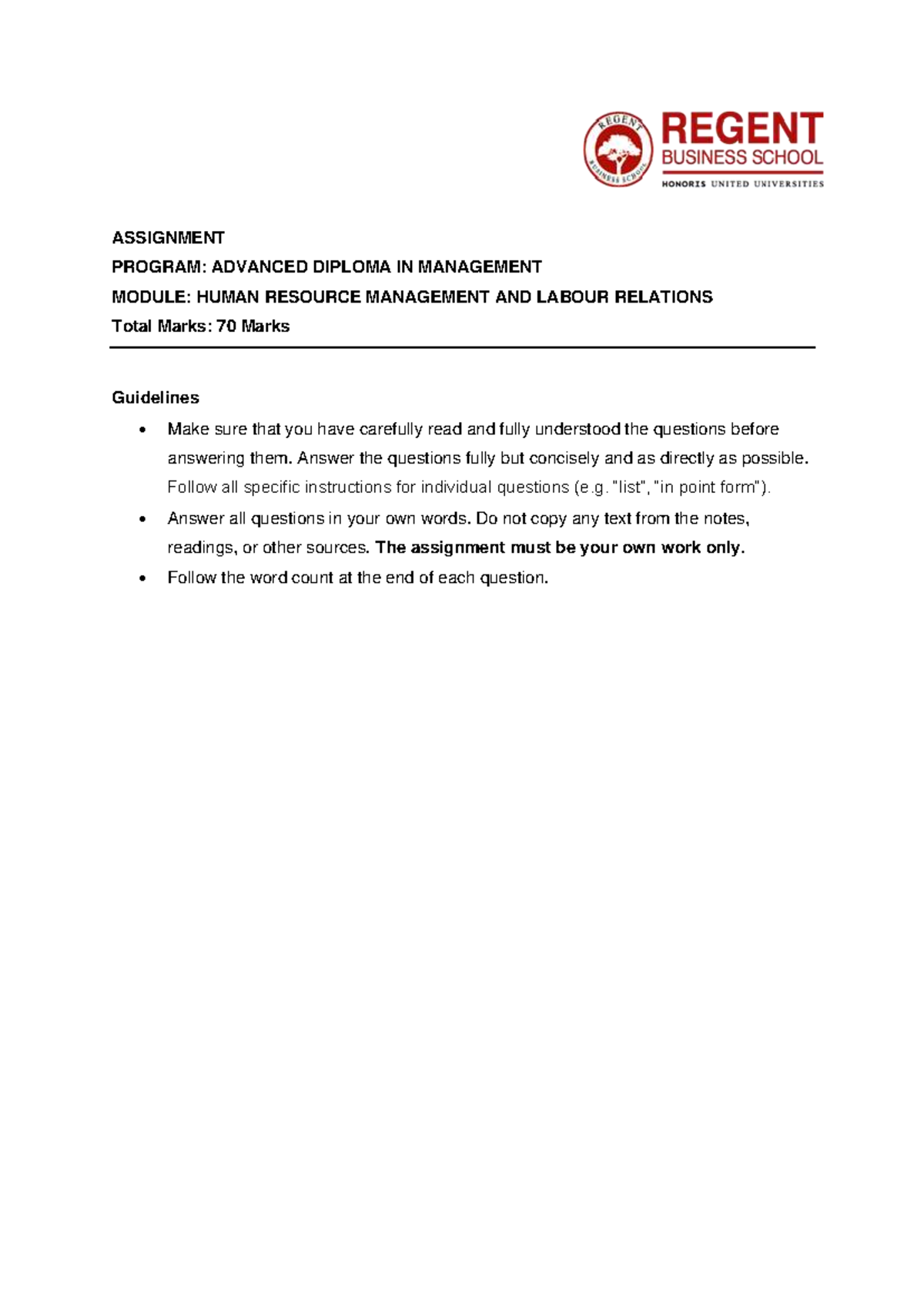 ADM Human Resource Management & Labour Relations - Case Study ...