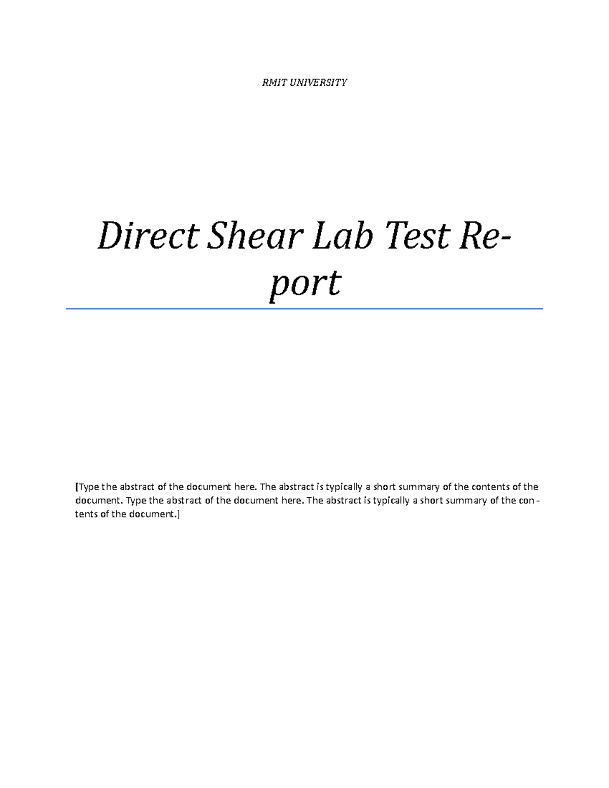 Direct Shear Test Report - Engineering Lab Document (BH077/BH088) - Studocu