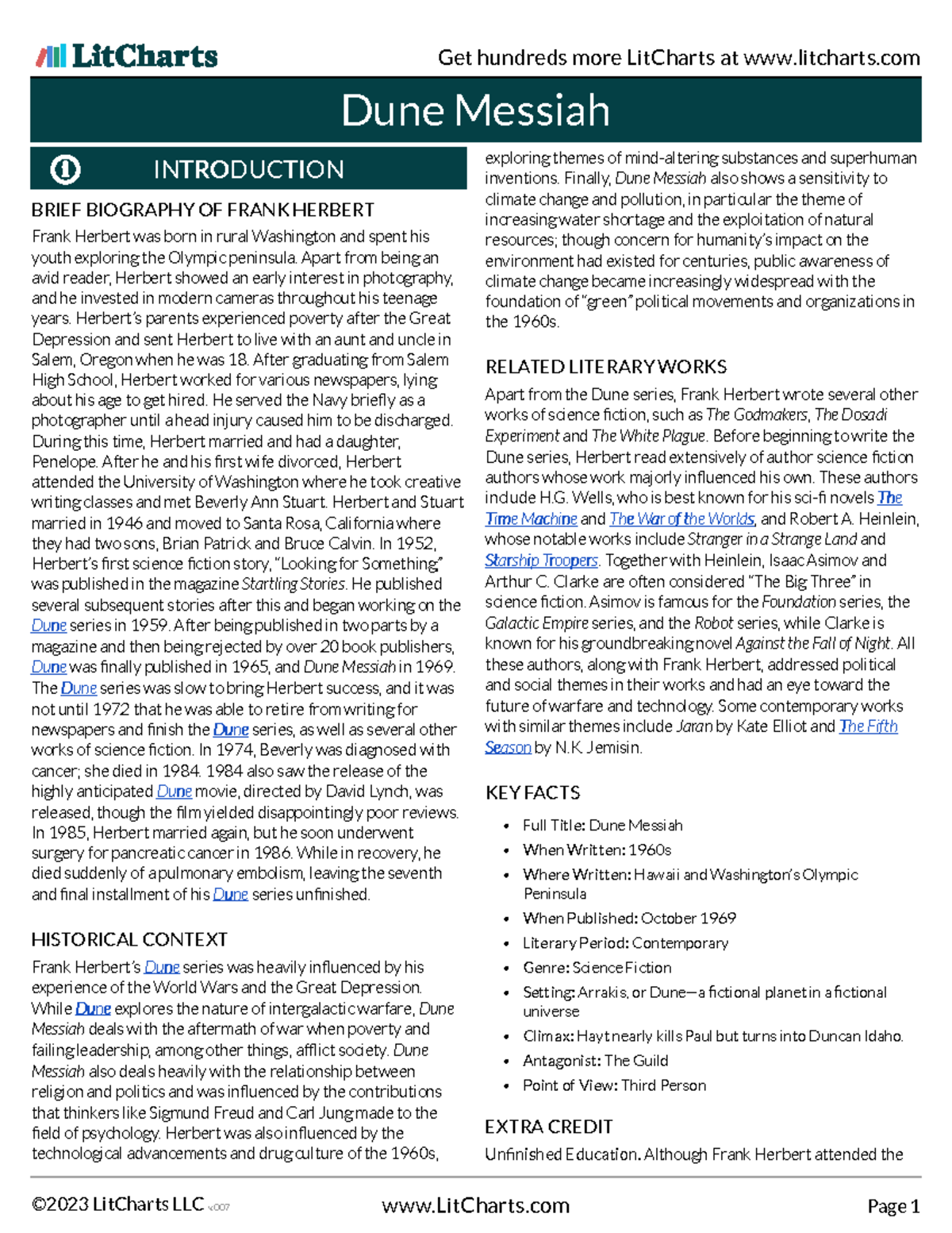 Dune Messiah (INTR) - Comprehensive Lit Chart Analysis and Summary ...