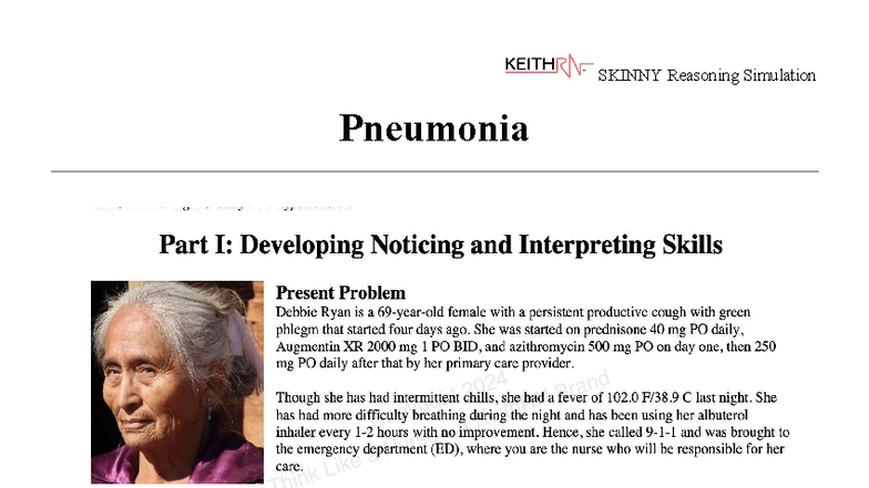SKINNY Reasoning Simulation Case Study: Pneumonia Insights 2023 - Studocu