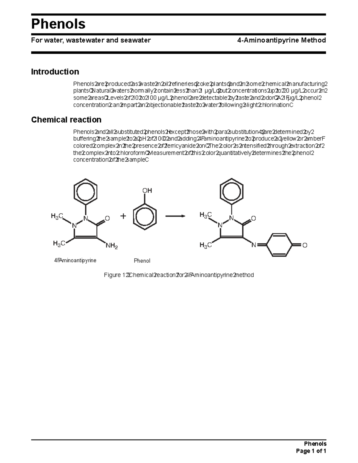 Phenols Test Method for Water & Wastewater Analysis - Studocu