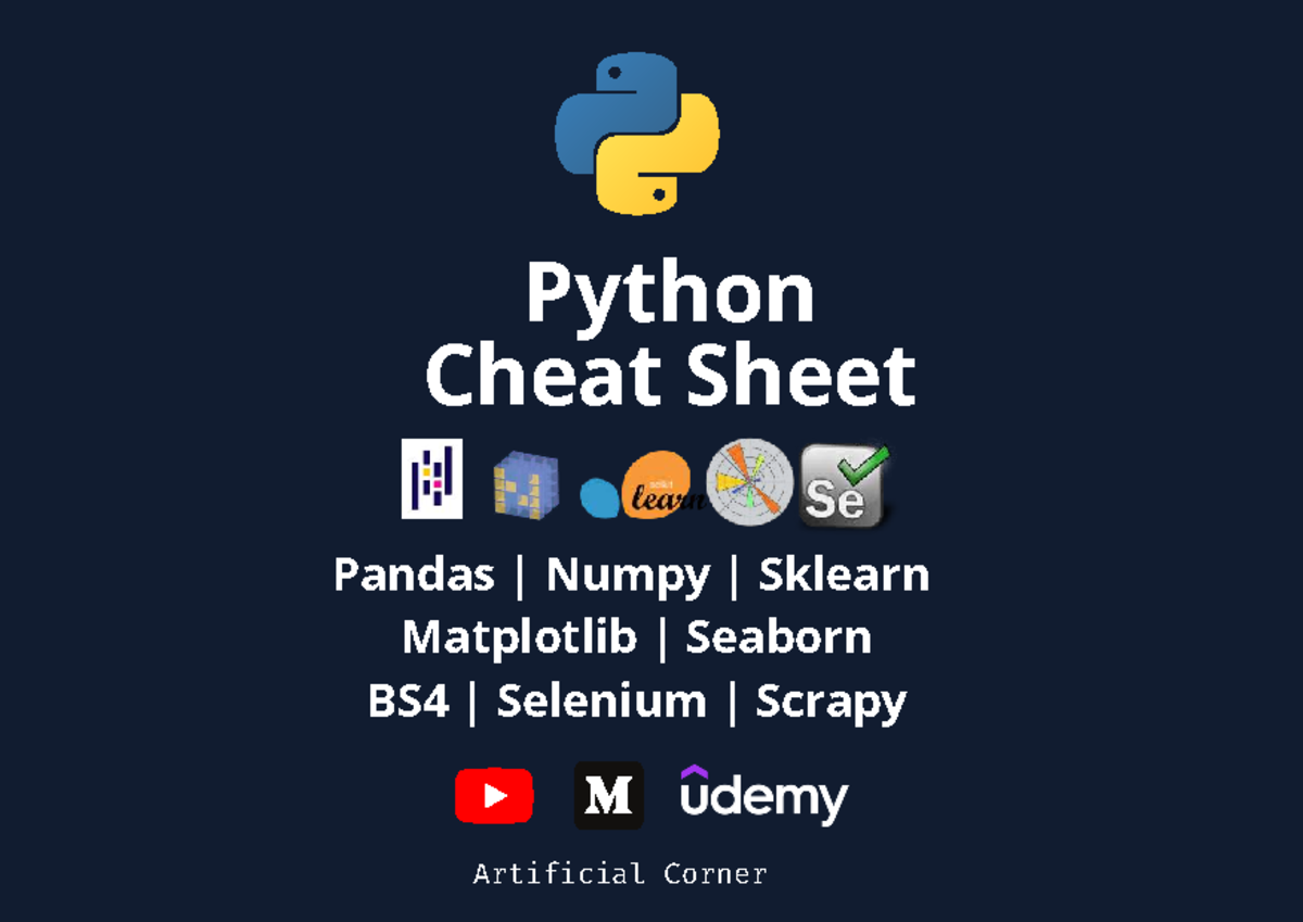 Python for Data Science Cheat Sheet: Pandas, Numpy, Sklearn, Matplotlib, and - Studocu