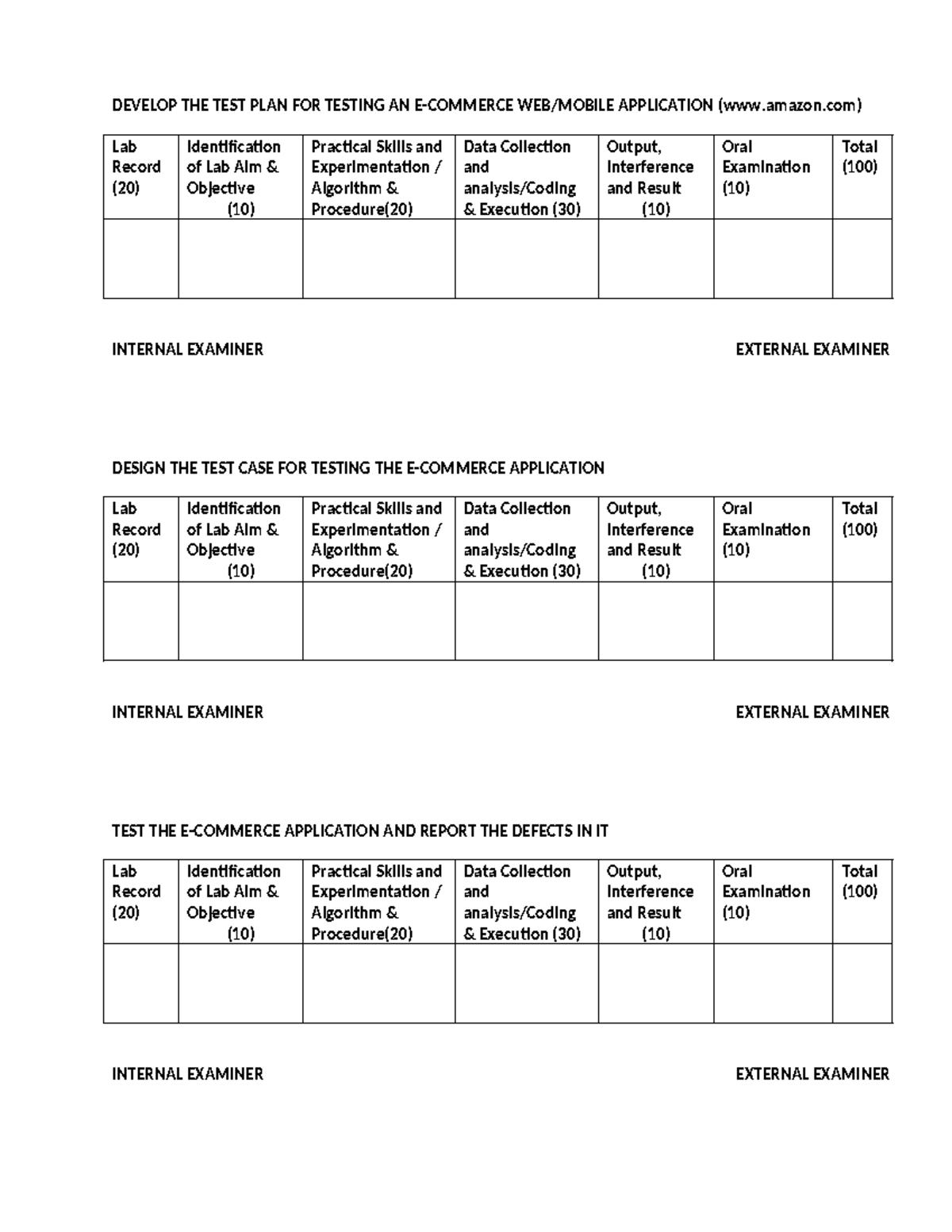 STA Lab Questions: Test Plans, Test Cases & Defect Reporting Guide ...