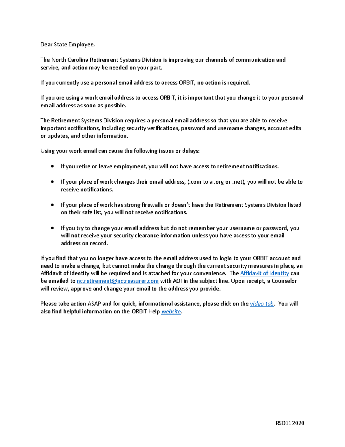 Important Update: Transition to Personal Email for ORBIT Access ...