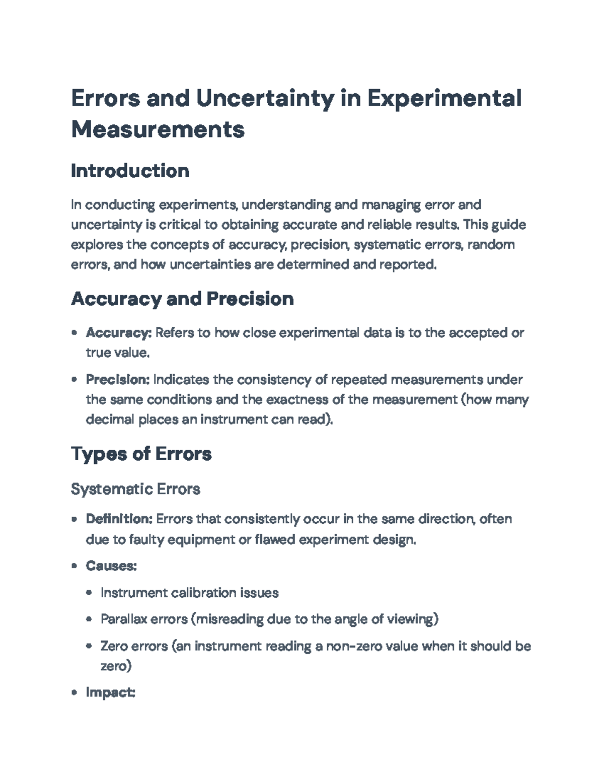 Errors and Uncertainty in Experimental Measurements: A Detailed Guide ...
