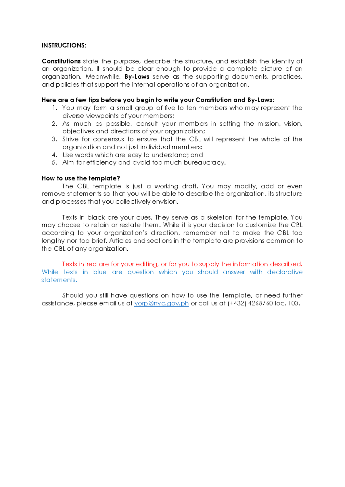Constitution and By-Laws Template for Youth Organizations - Studocu