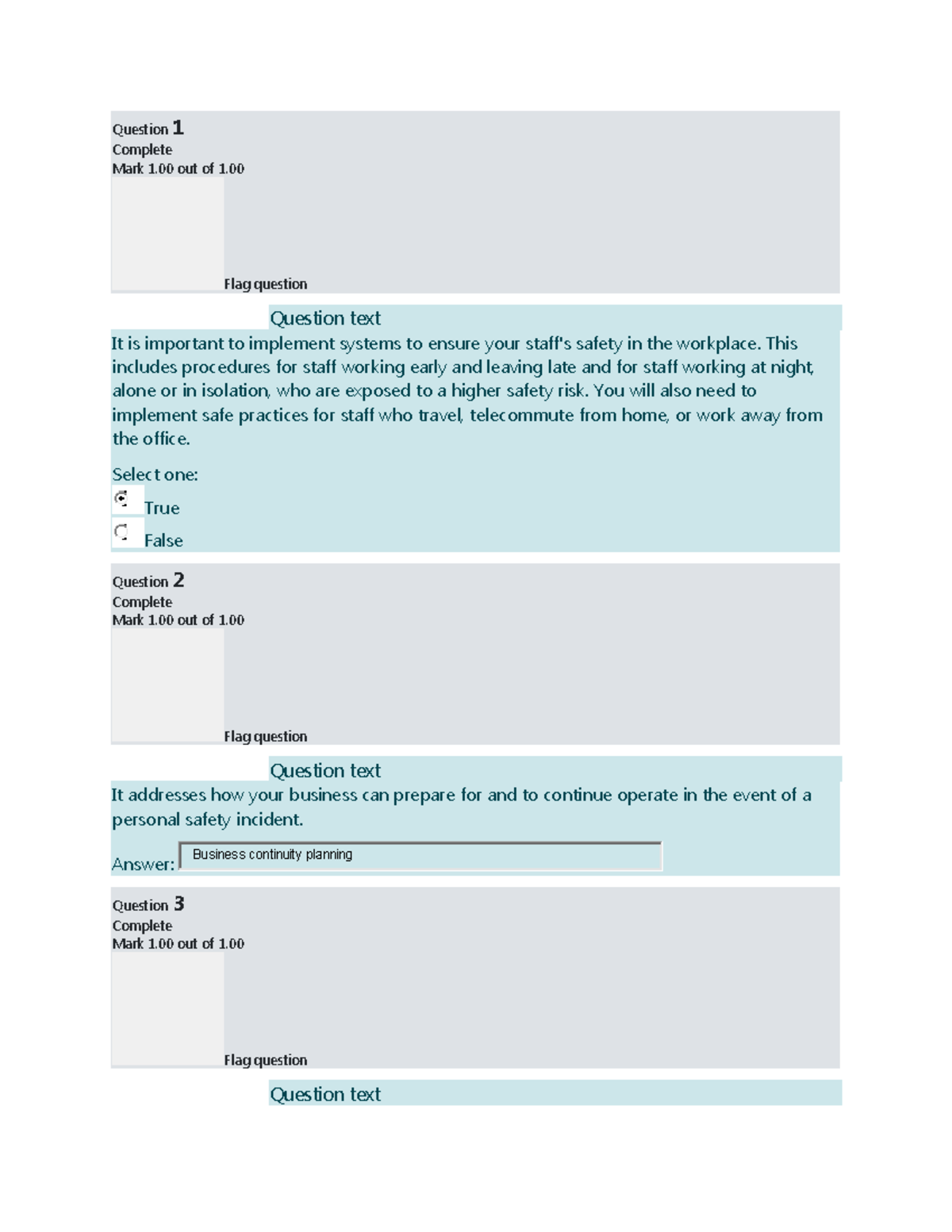 Occupational Health & Safety Quiz - Almost Perfect Score - Studocu
