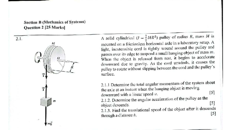 Mechanics of Systems Quiz: Physics (PHY37W0) - May 2025 - Studocu