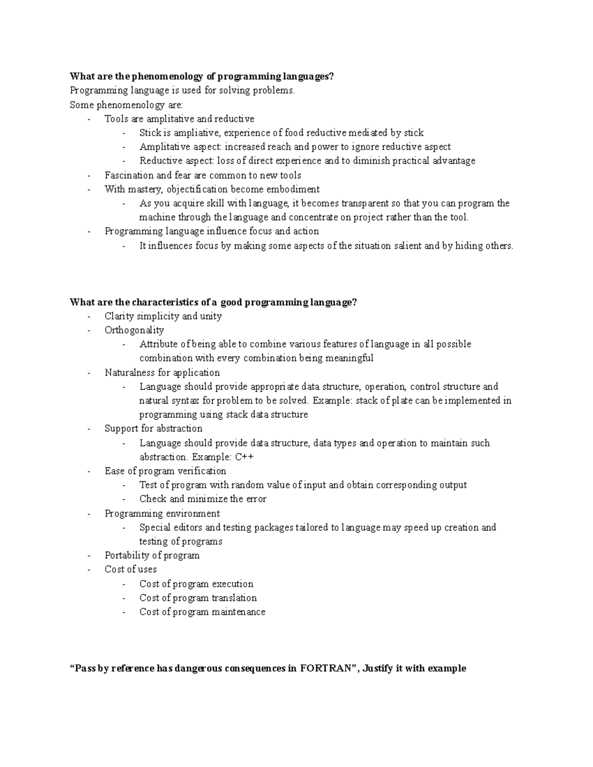 PPL Full Exam Solutions - What are the phenomenology of programming ...