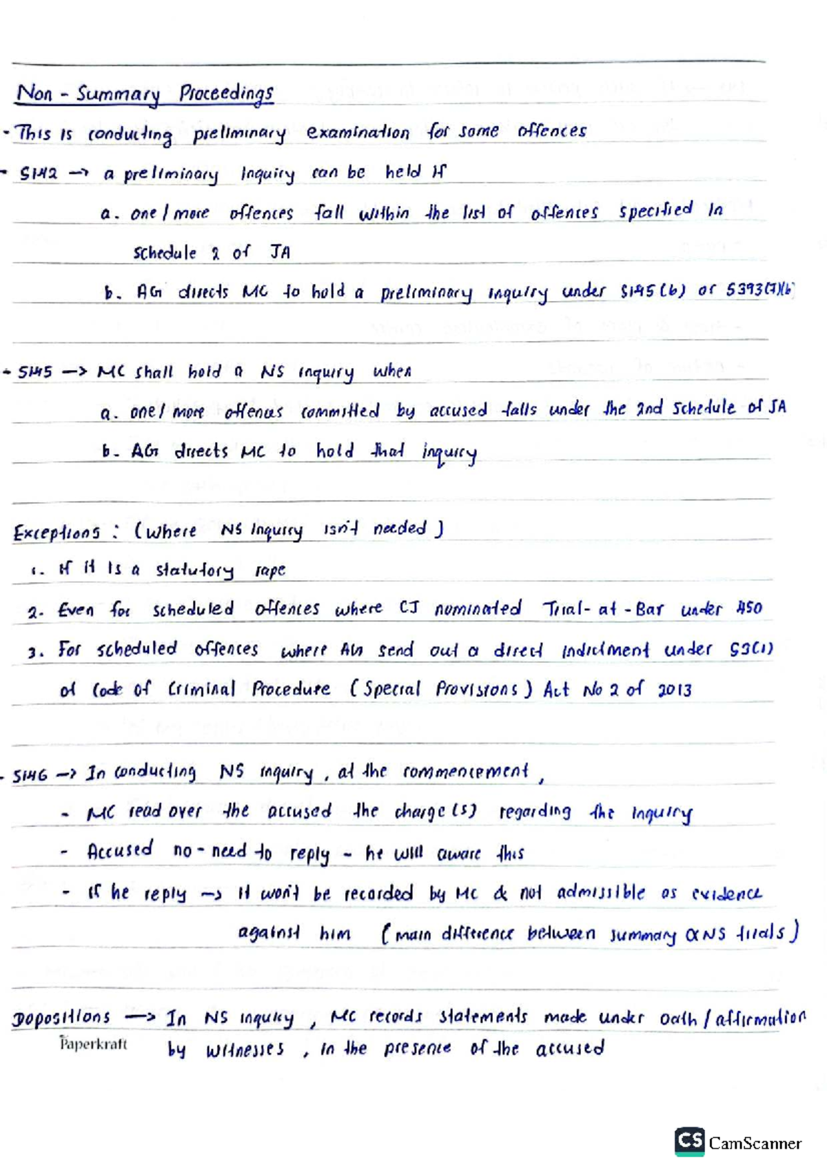 NSI and Statutory Statement Overview for Course 5142 - Studocu