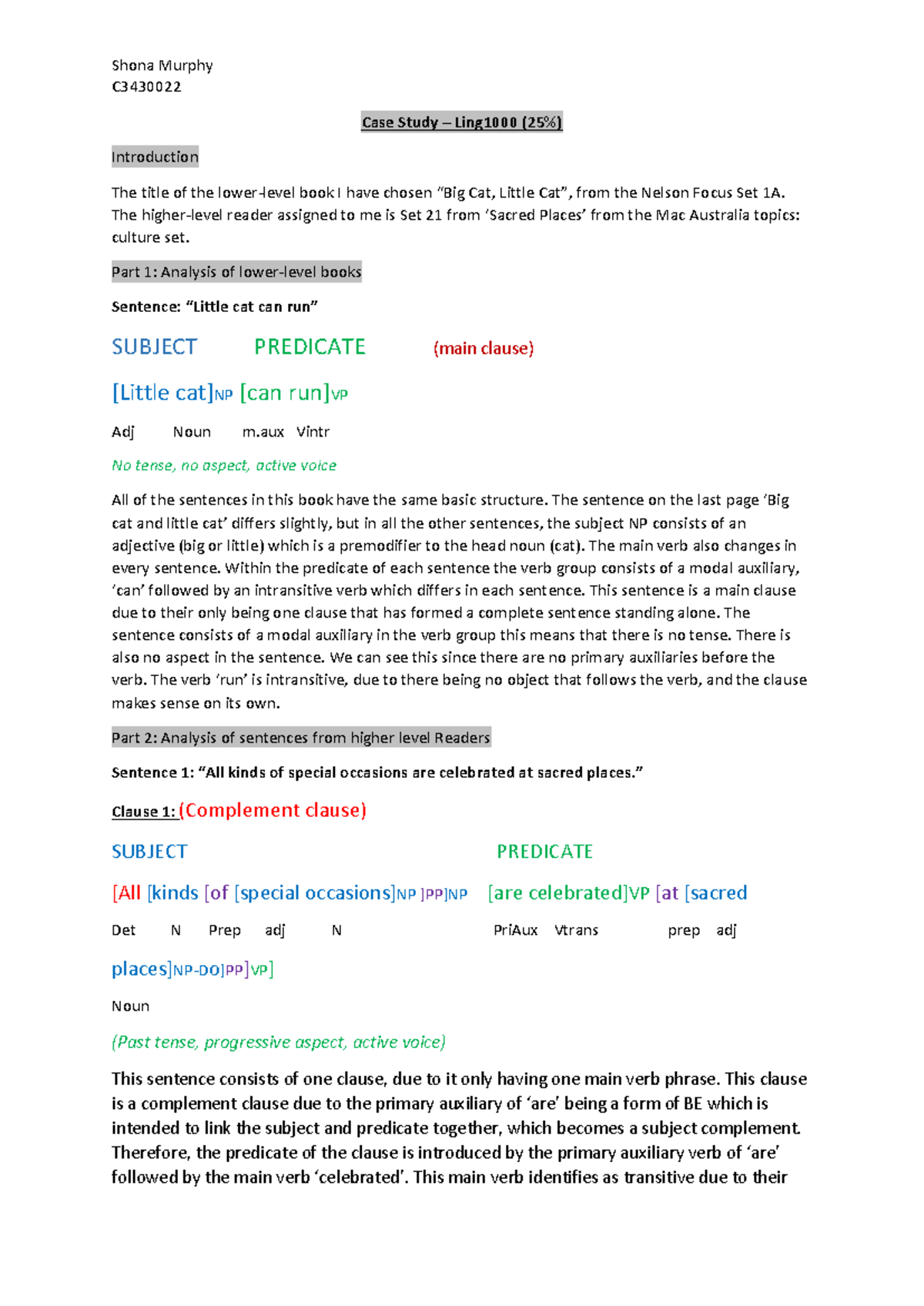 Ling case study - C Case Study – Ling1000 (25%) Introduction The title ...
