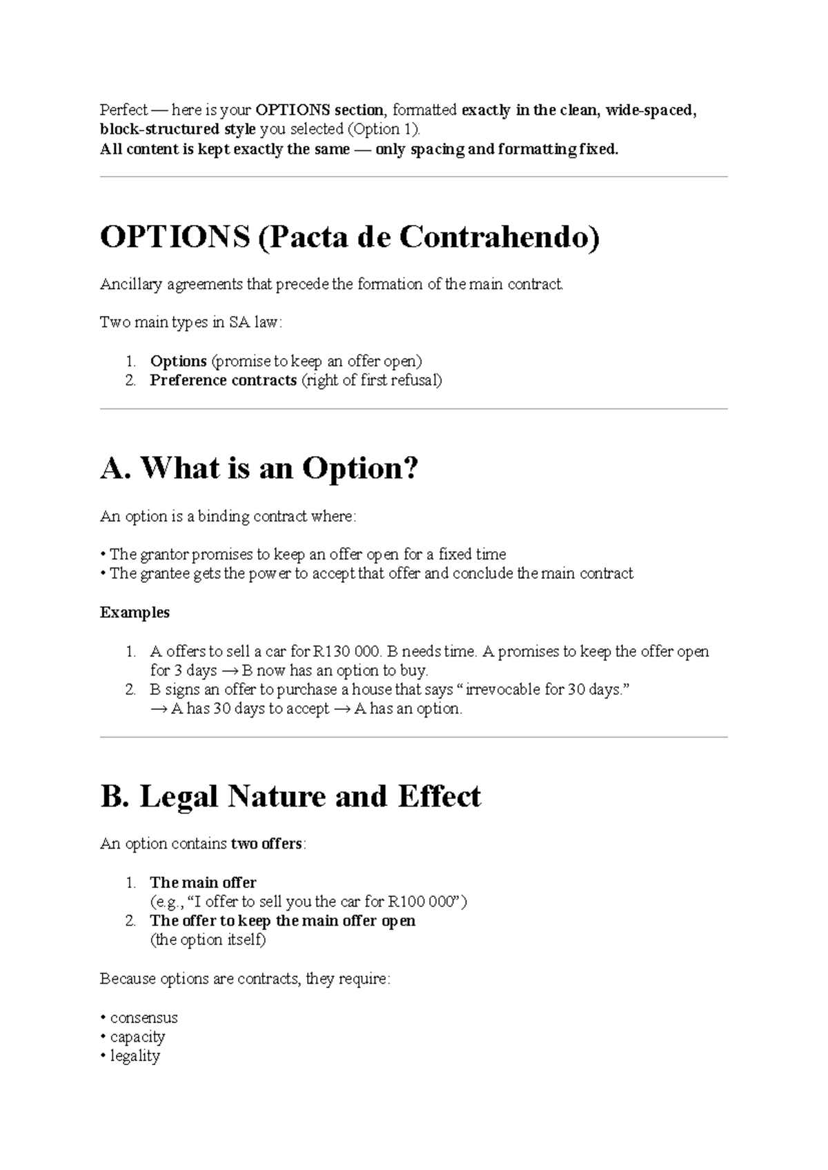LAST Notes on Contract Law (End of Sem 1 & 2) - Studocu