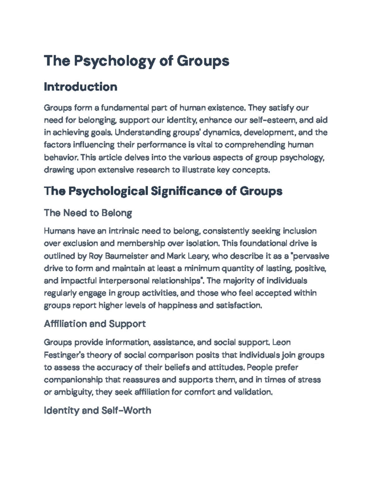 Psychology of Groups: Dynamics, Decision-Making, and Performance ...