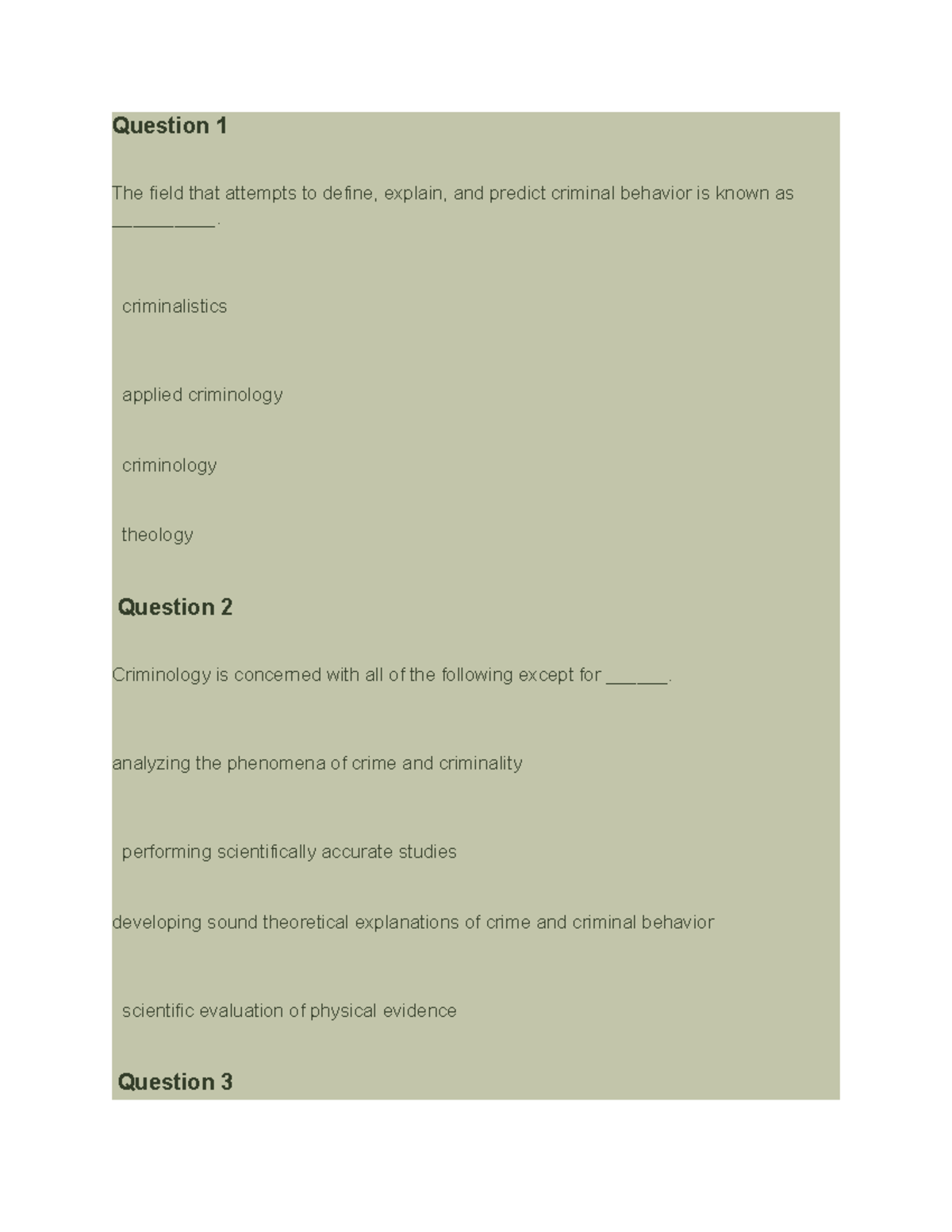 Criminology Practice Questions & Key Concepts Guide (CRIM 101) - Studocu