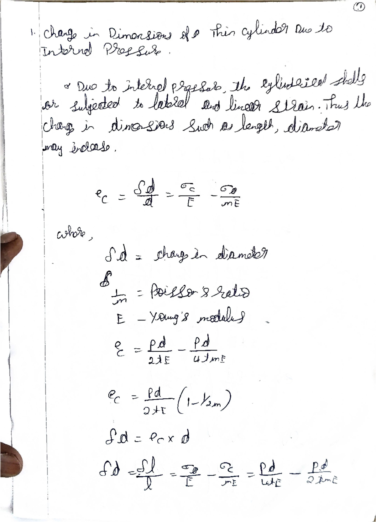 Change in Dimensions of a Cylinder Under Internal Pressure (ENG 101 ...