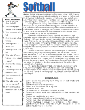 Beginners Guide Softball - Part 1: The Basic Game There are two types ...