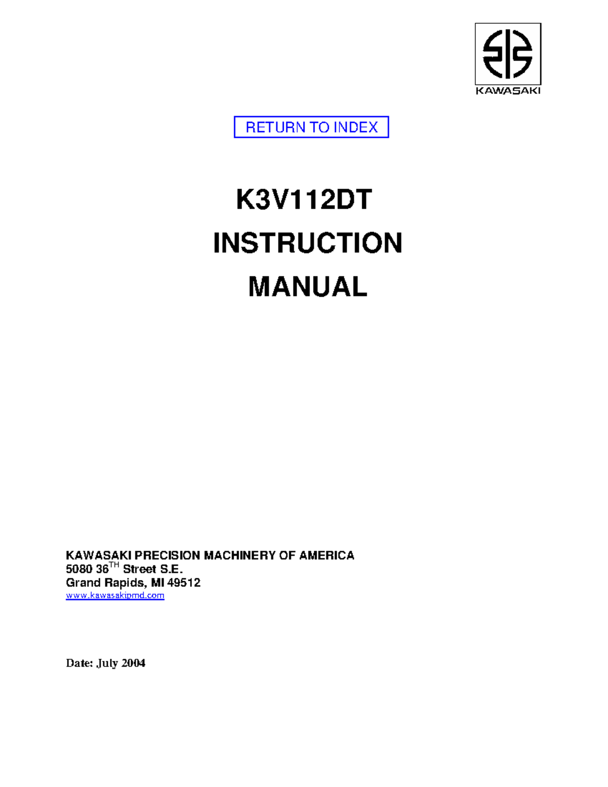 K3V112DT Instruction Manual: Specifications & Functions Overview - Studocu