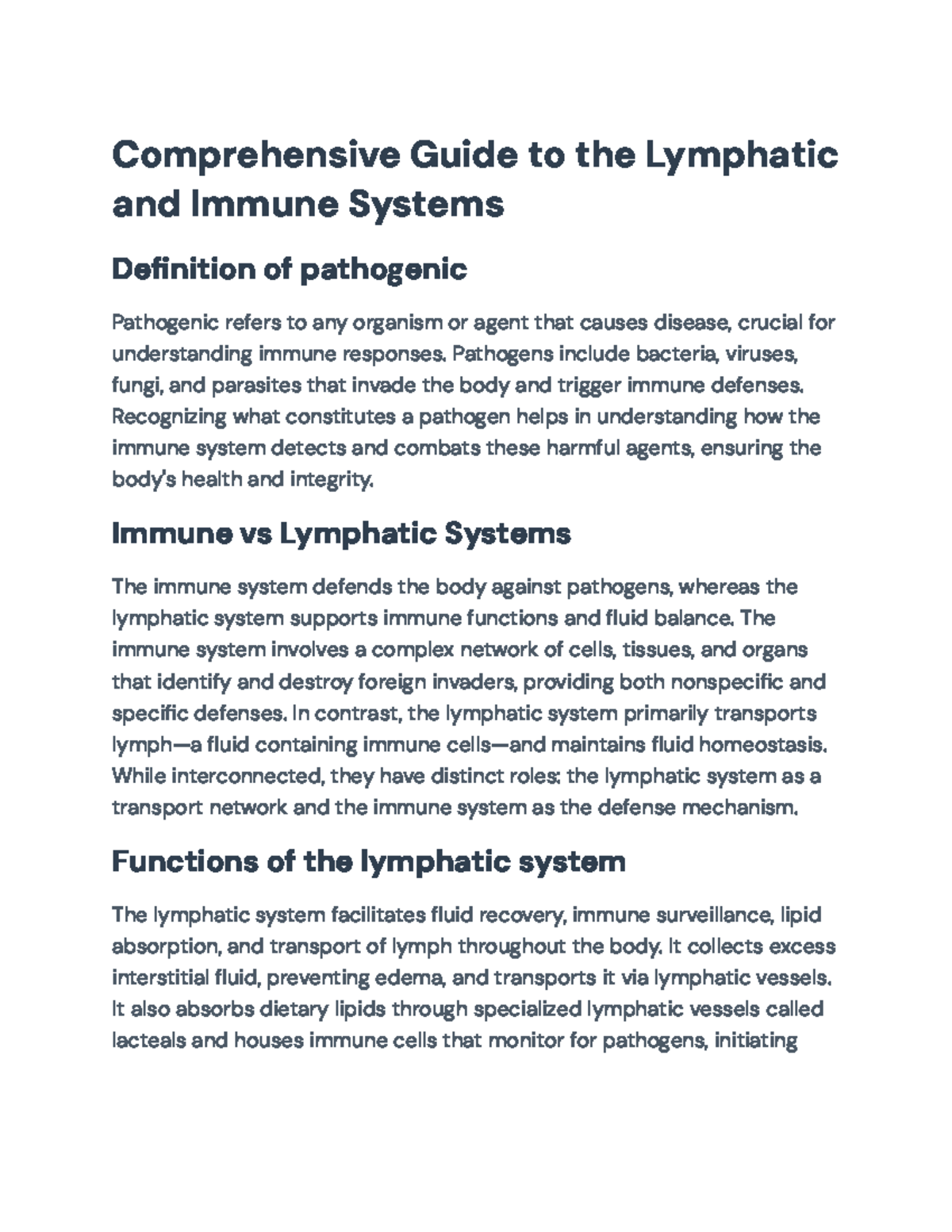 Comprehensive Study Guide: Lymphatic & Immune Systems (BIO 101) - Studocu