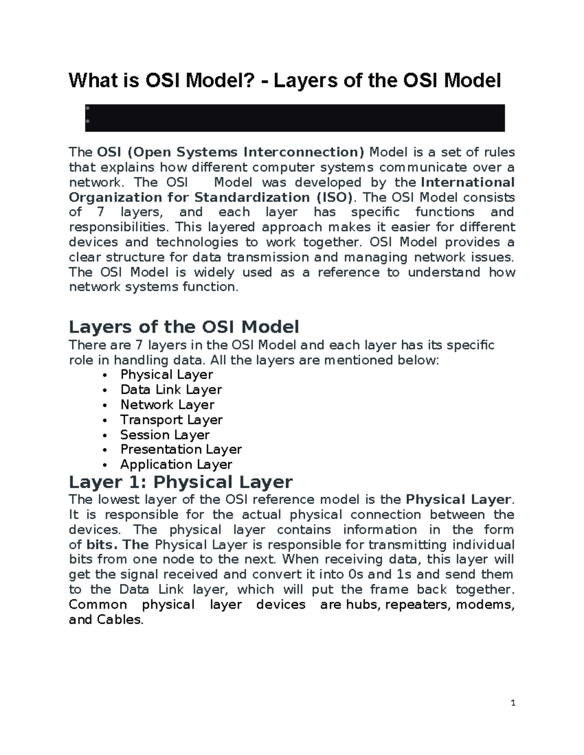 OSI Model Overview: Understanding Its 7 Layers and Functions - Studocu