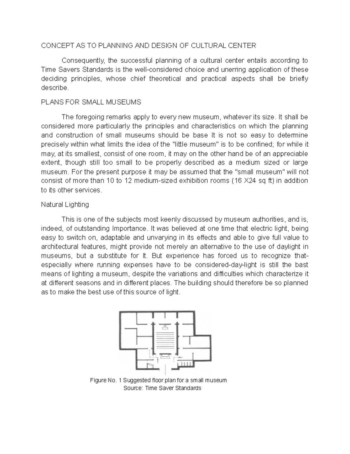 Planning and Design Principles for Cultural Centers and Museums - Studocu
