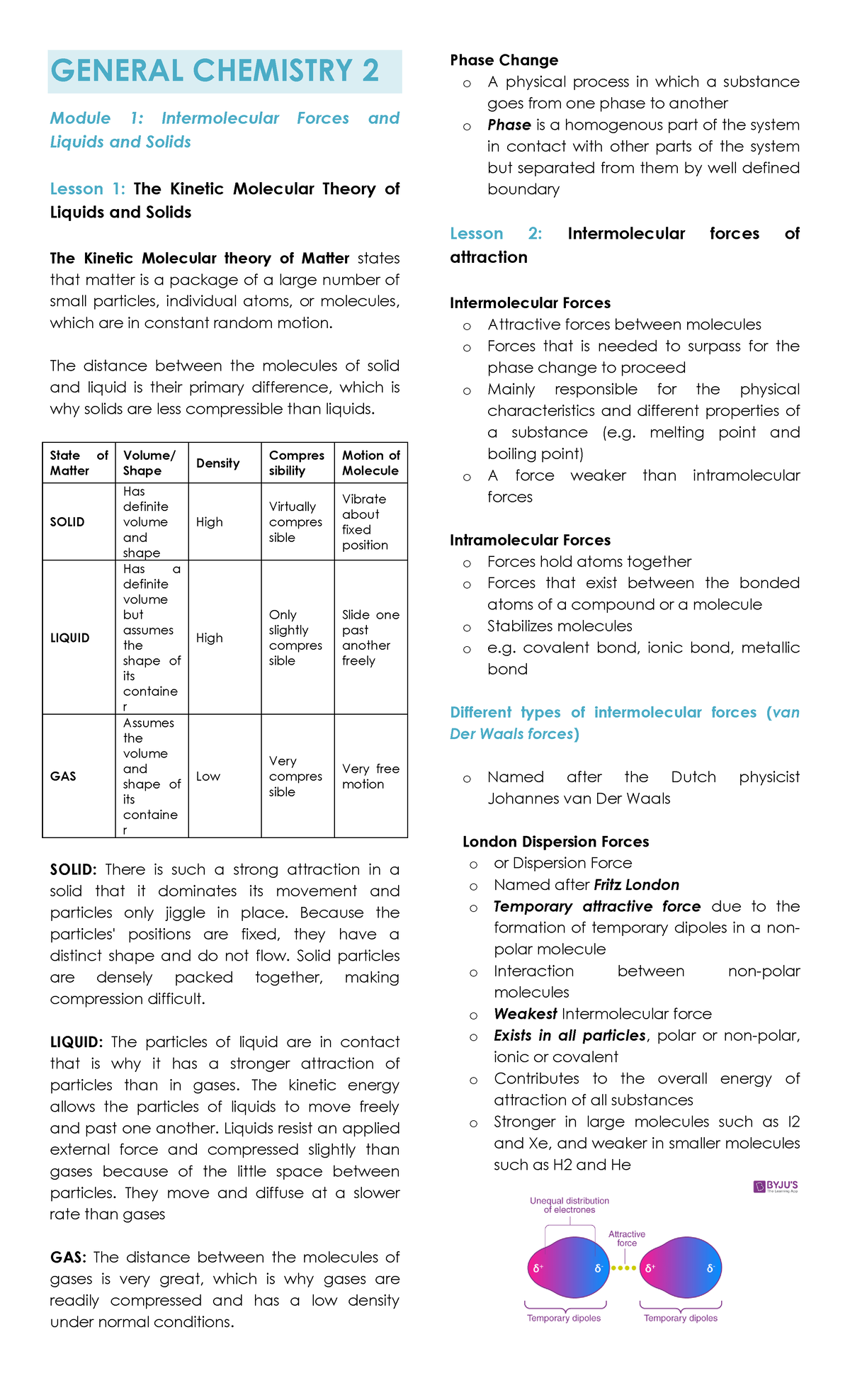 General Chemistry 2 Final Exam Reviewer: Intermolecular Forces ...