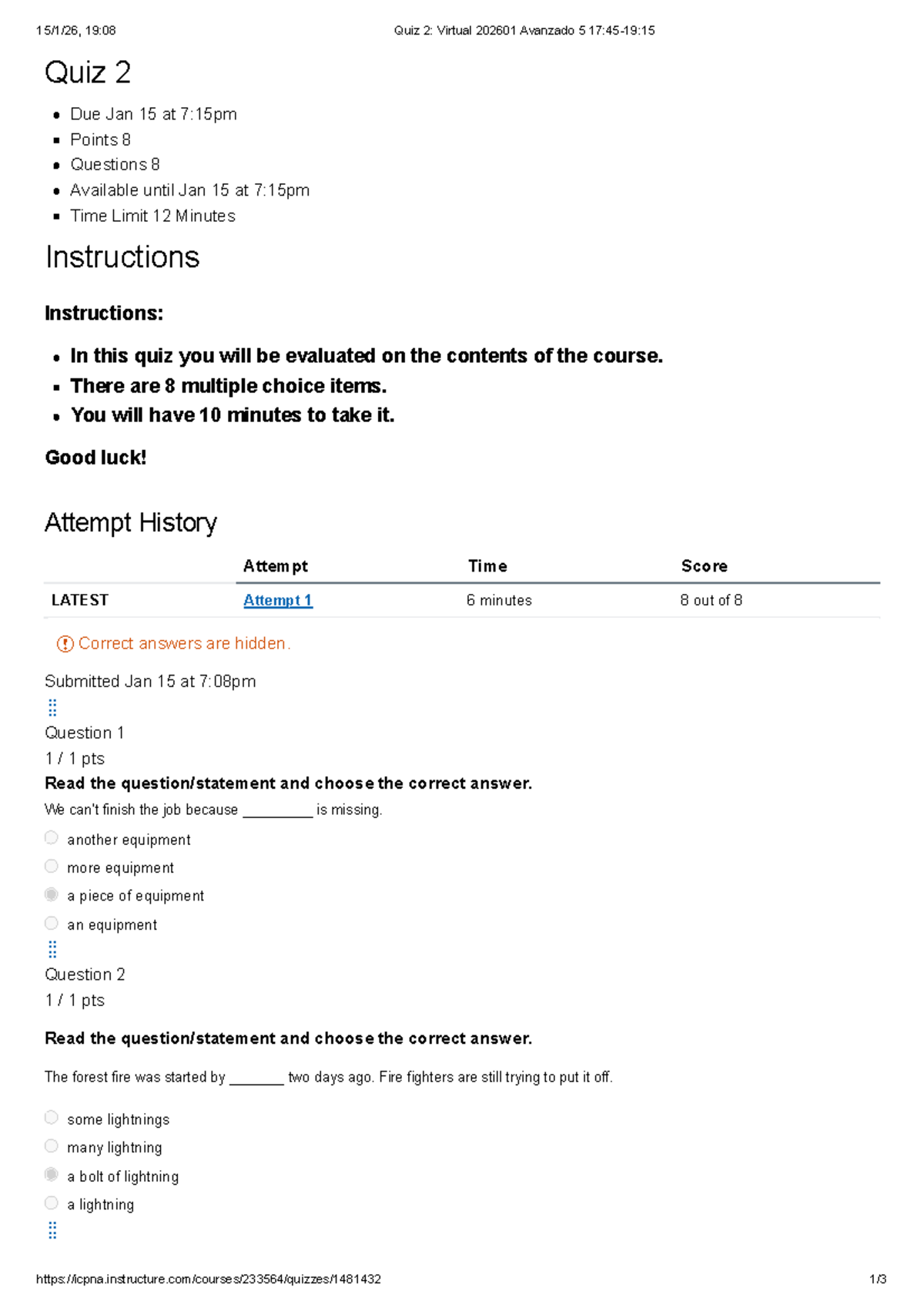 Quiz 2: Virtual 202601 Avanzado 5 - Due Jan 15, 7:15 PM - Studocu